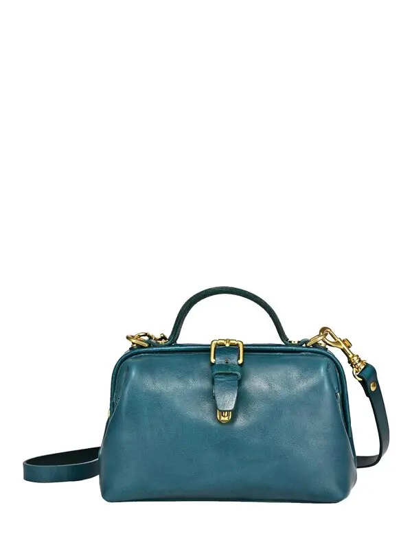 OLD TREND Doctor Mini Genuine Leather Structured Crossbody - Turquoise