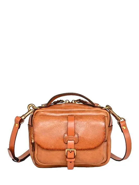 OLD TREND Ficus Genuine Leather Compact Crossbody - Caramel