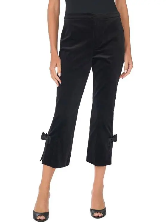CECE DUPRAZ Bow Appliqué Cropped Pants - Rich Black