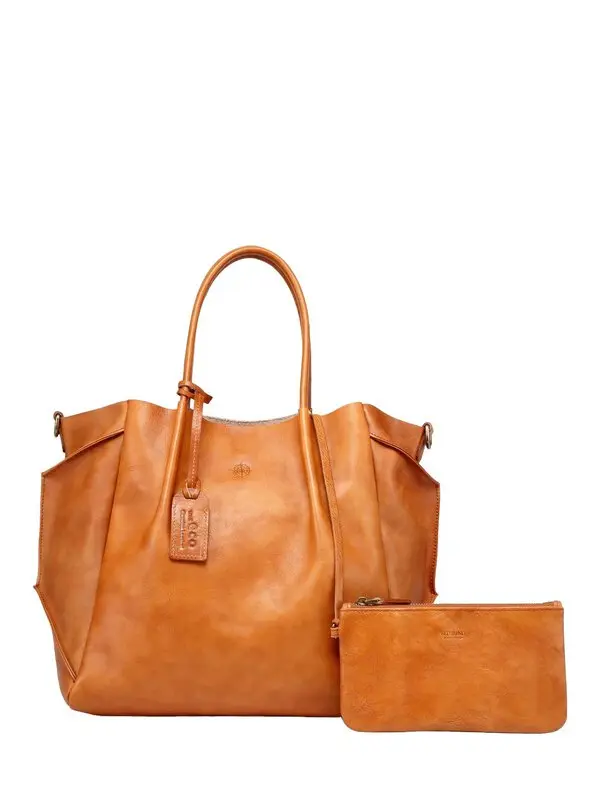OLD TREND Sprout Land Genuine Leather Convertible Tote - Chestnut