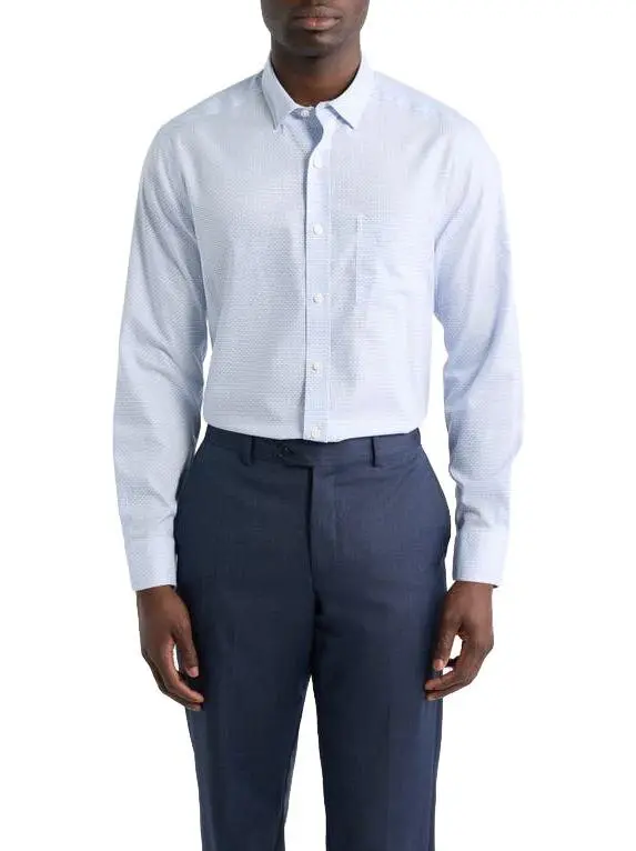 Johnston & Murphy Ovation Non-iron Cotton Button-up Shirt - White/royal Mini Box