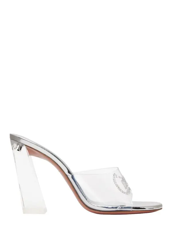 Amina Muaddi Bella Glass High-heeled Sandals - White