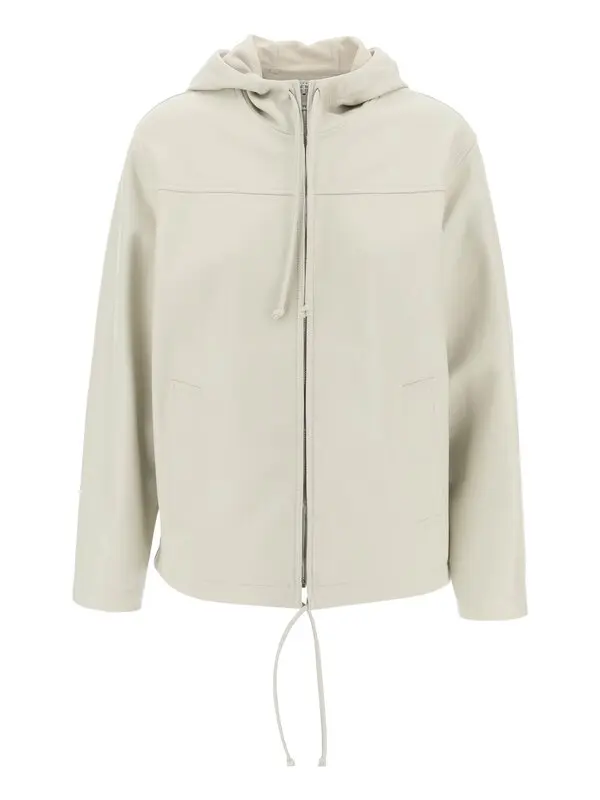 Bottega Veneta Nappa Hoodeed Jacket - White