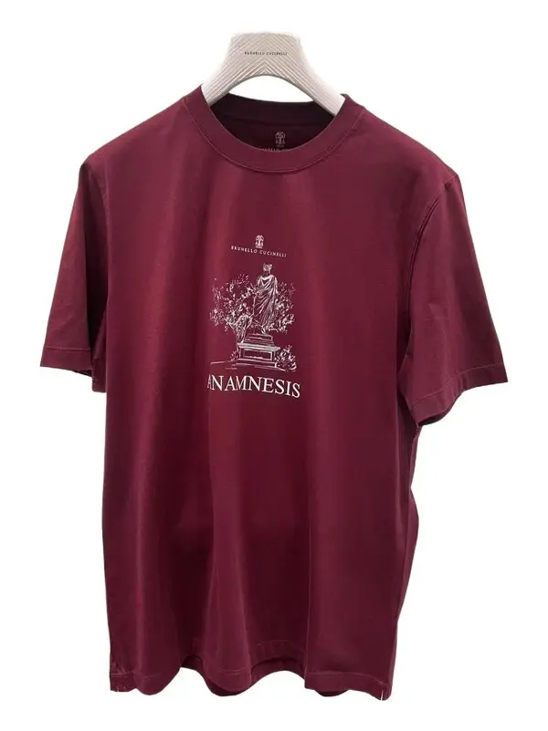 Brunello Cucinelli Graphic Printed Crewneck T-shirt - Red