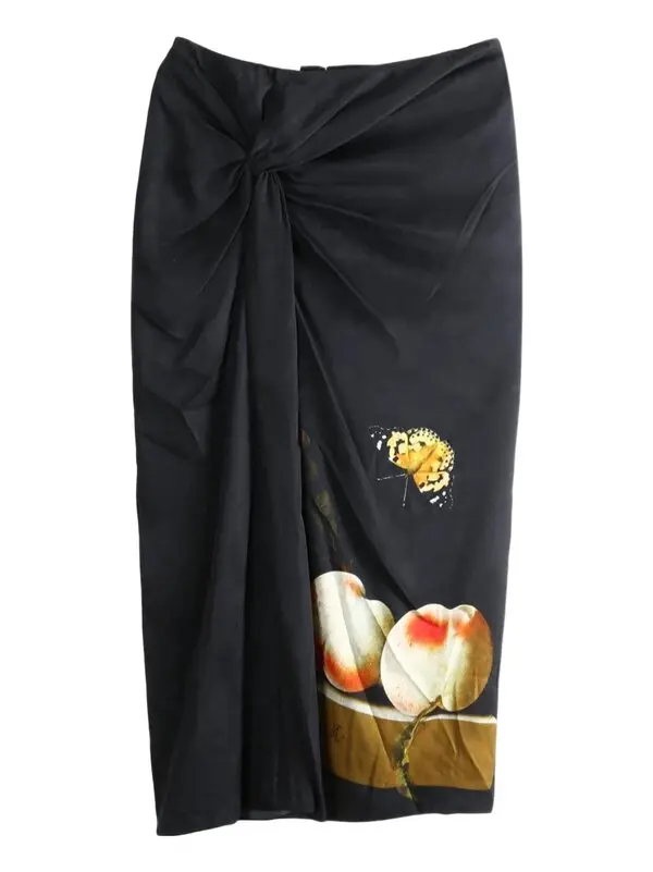 Dries Van Noten Printed Midi Skirt - Black