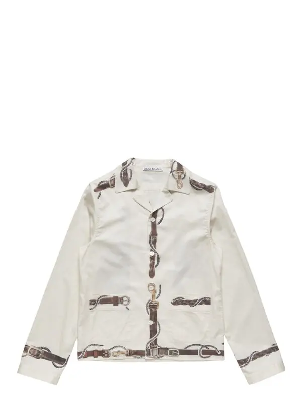 Acne Studios Horse Print Overshirt - White/brown