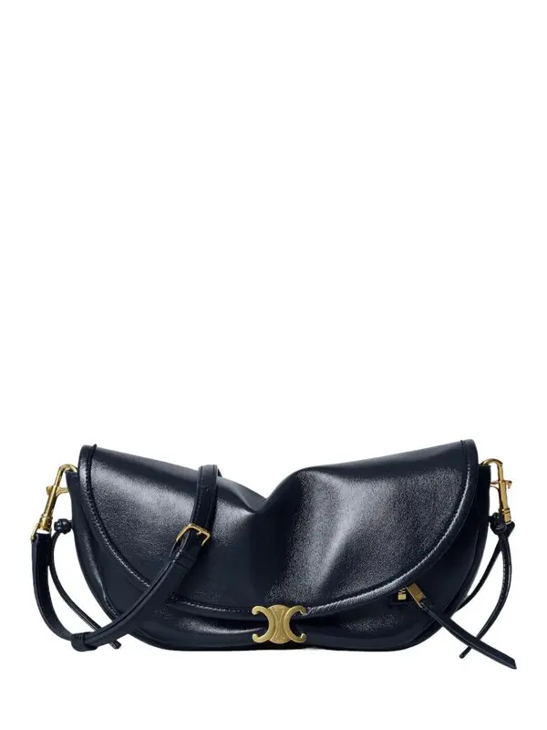 Celine Soft Triomphe Shoulder Bag - Dark Blue
