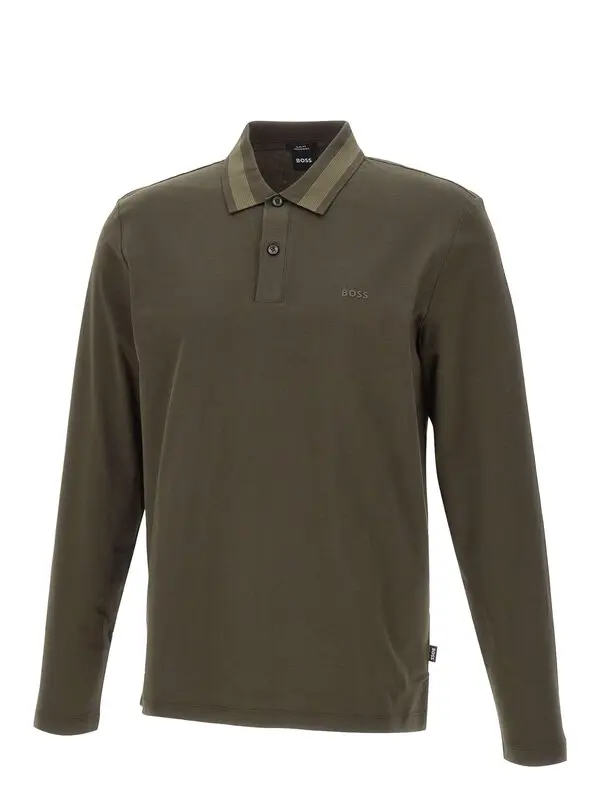 Hugo Boss Long-sleeved Polo Shirt - Brown