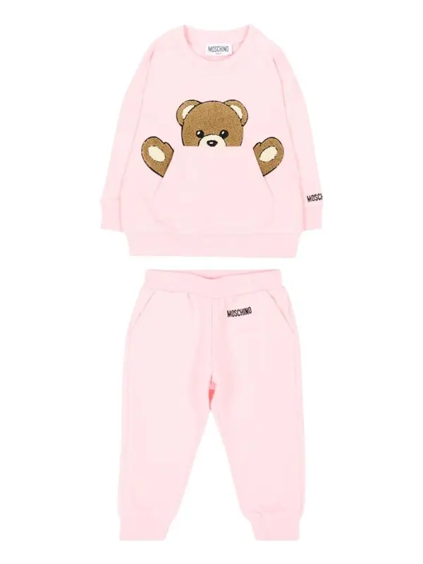 Moschino Long-sleeve Sweatshirt And Sweatpants 2-piece Set - Pink