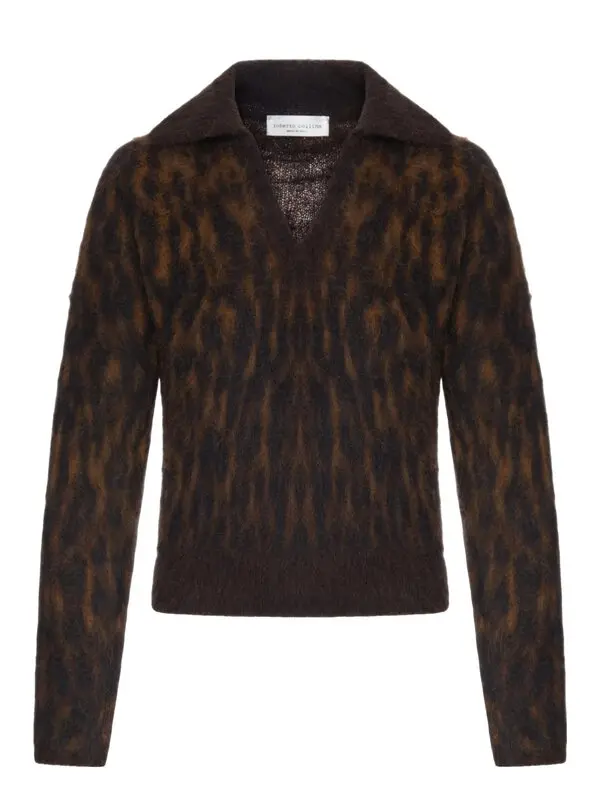 ROBERTO COLLINA Animal-print Alpaca Sweater - No