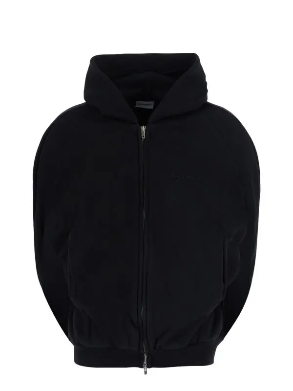 Balenciaga Balloon Logo Zip Hoodie - Black