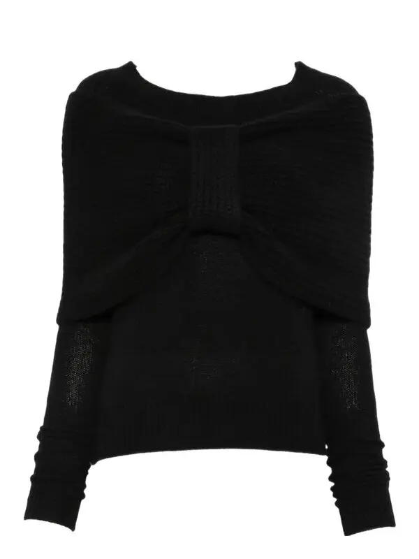 Ermanno Scervino Bow-detail Cashmere Sweater - Black