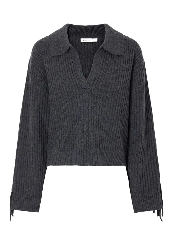 Simkhai Natalia Fringe-trimmed Sweater - Grey