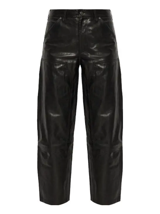 ALLSAINTS Utility Leather Barrel Trousers - Black