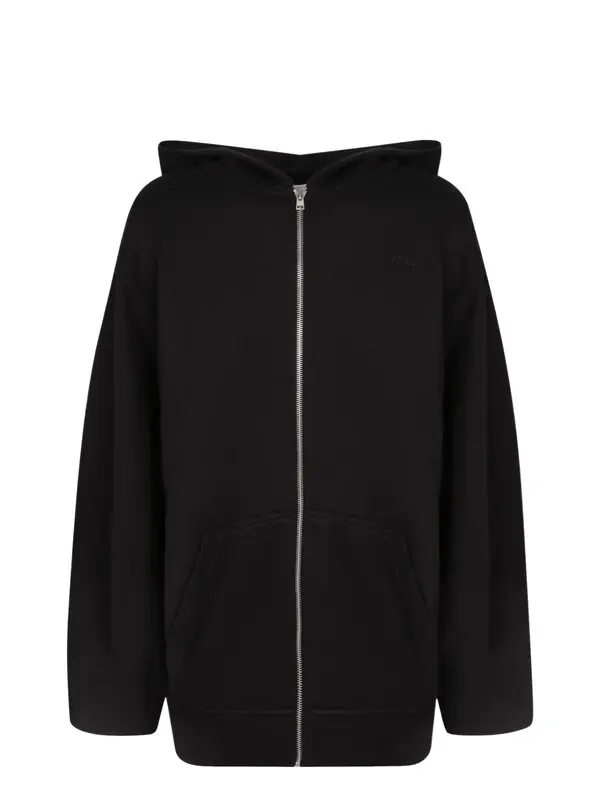 7 For All Mankind Oversized Zip-up Hoodie - Black