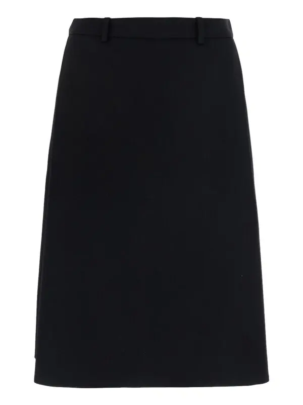 Balenciaga Twill Pleated Midi Skirt - Black