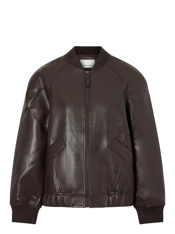 THE FRANKIE SHOP Alena Coated Bomber Jacket - Brown