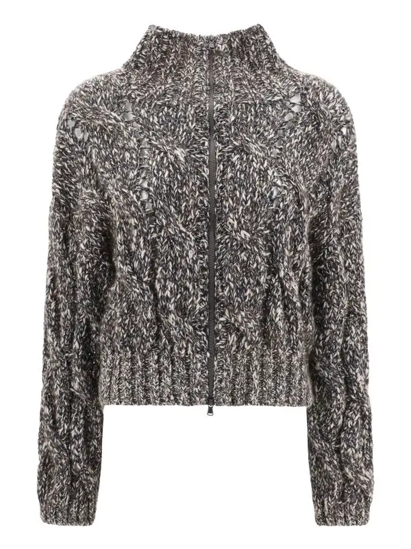 Brunello Cucinelli Long Sleeved Zip-up Cardigan - Blue