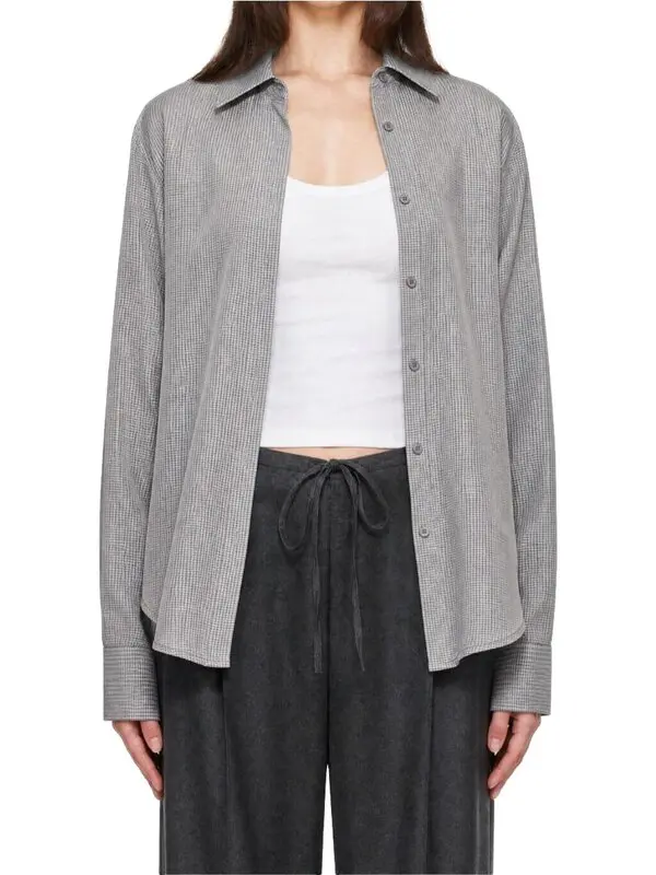 THE FRANKIE SHOP Long-sleeved Plaid Shirt - Grey