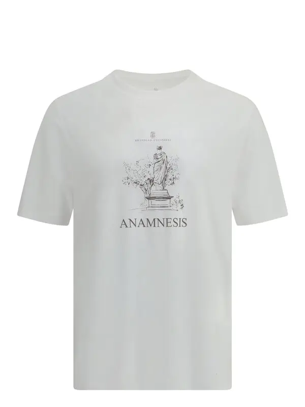 Brunello Cucinelli Graphic Printed Crewneck T-shirt - White