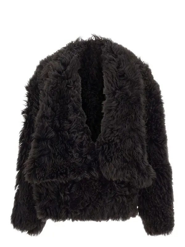 7 For All Mankind Faux Shearling Short Jacket - Black