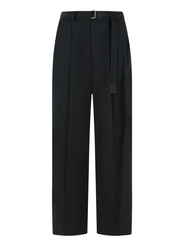Sacai Belted Pleated Pants - Black