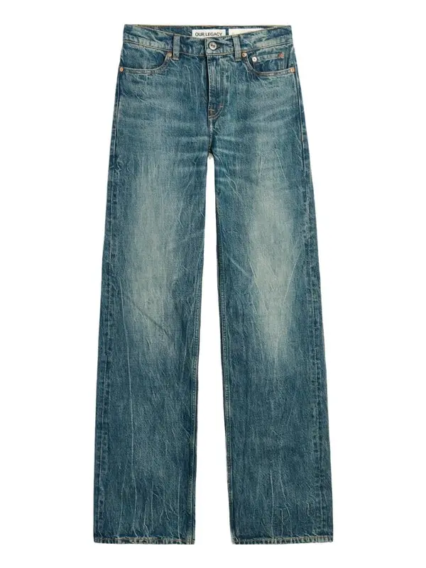 Our Legacy Faded Straight-leg Jeans - Blue