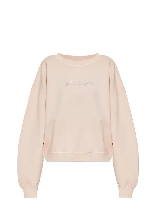 Palm Angels Rhinestone Logo Sweatshirt - Pink