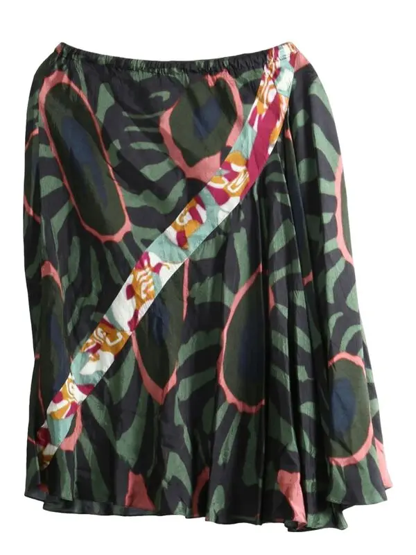Dries Van Noten Print Fluid Skirt - Khaki