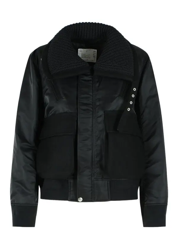 Sacai Patch Pocket Bomber Jacket - Black