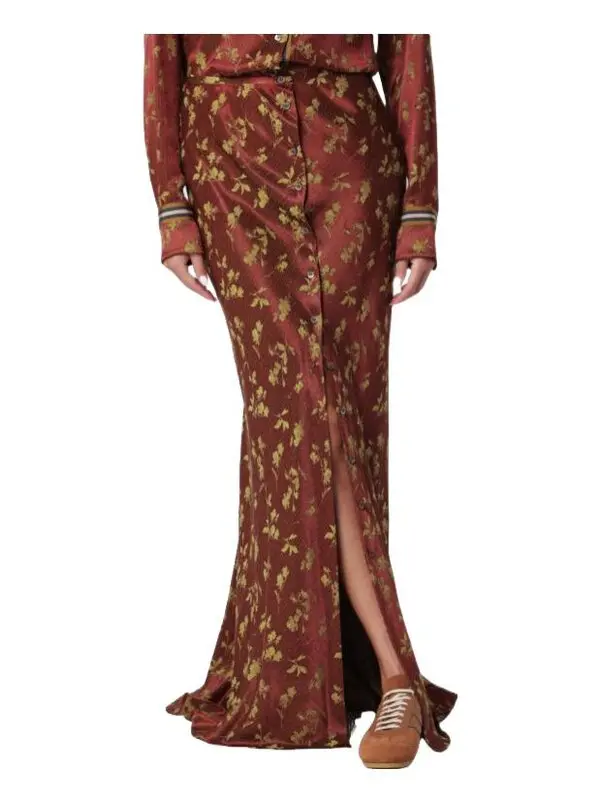 Dries Van Noten Slit Skirt - Brown