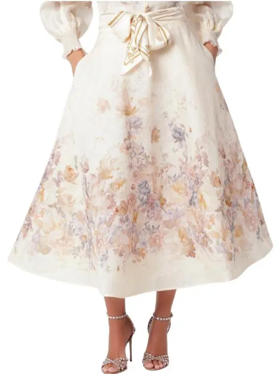 Zimmermann Ascent Cprinted Skirt - Cream