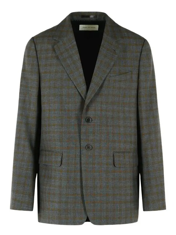 Dries Van Noten Checked Oversized Blazer - Brown
