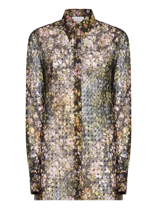 Dries Van Noten Fitted Jacquard Bias-cut Shirt - No