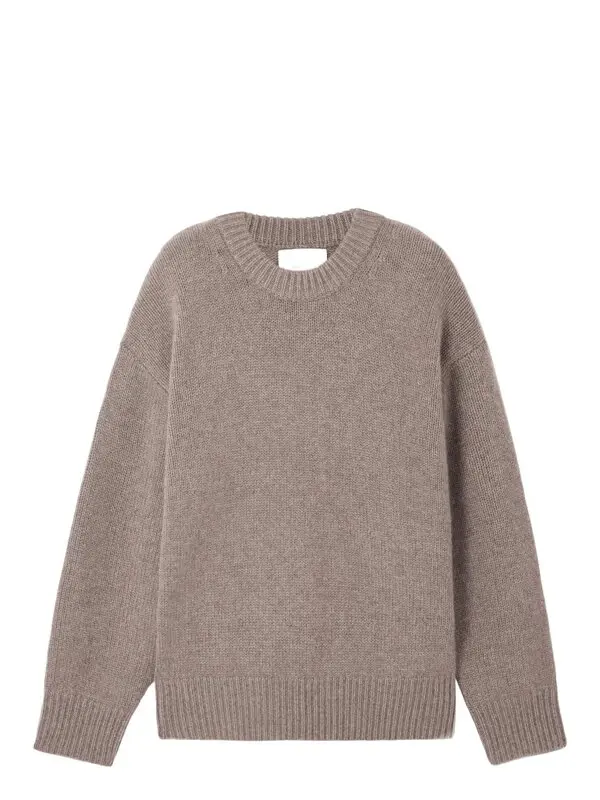 LISA YANG Ribbed Crew Neck Sweater - Beige