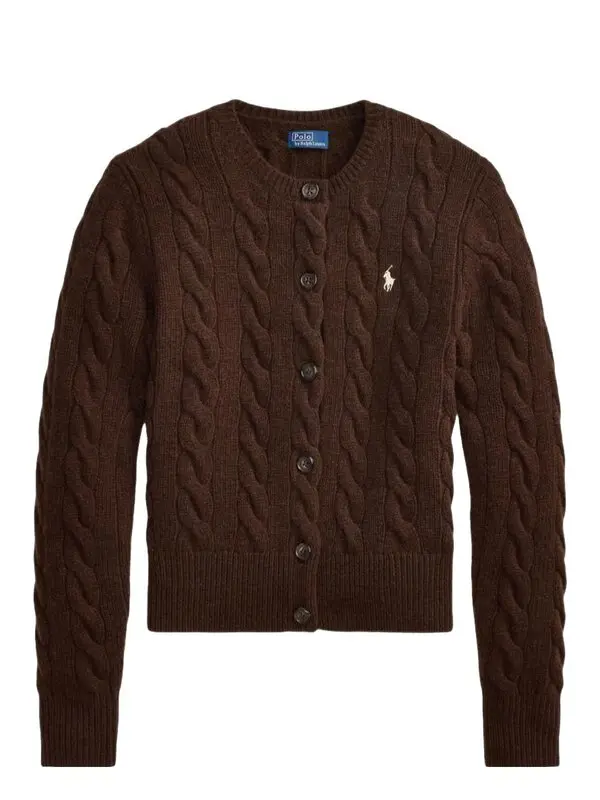 Polo Ralph Lauren Cable-knit Wool-cashmere Cardigan - Black