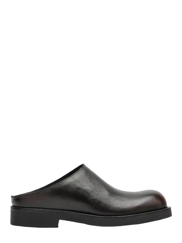 MAISON MARGIELA Round-toe Leather Mules - Cappuccino/black