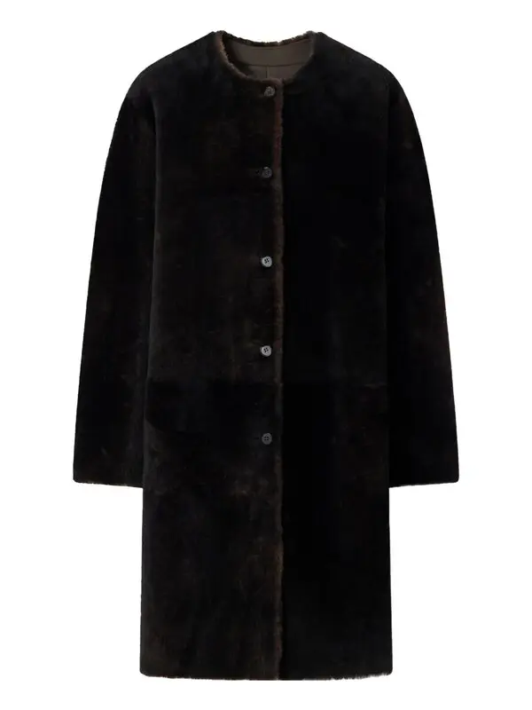 Loulou De Saison Elba Shearling Coat - Dark Brown