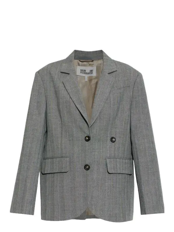 Baum Und Pferdgarten Bleone Herringbone Blazer - Grey