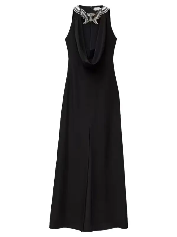 Versace Embellished Halterneck Dress - Black