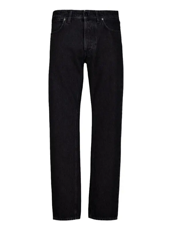 Stone Island Logo Patch Straight-leg Jeans - Black