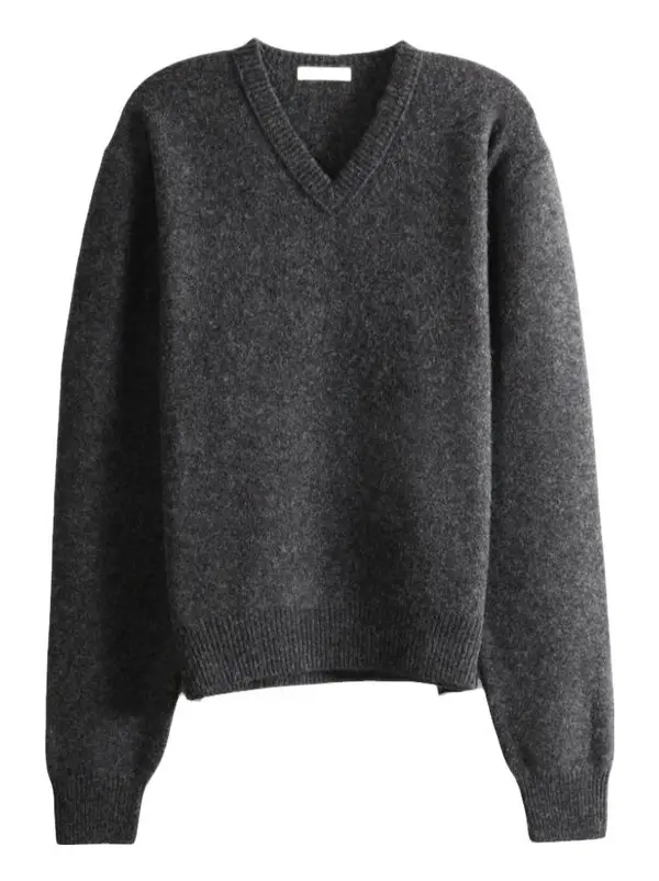LEMAIRE V-neck Sweater - Grape Melange