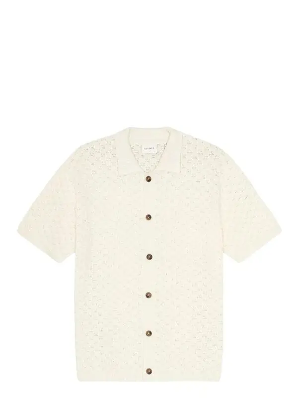 LES DEUX Gespertus Short Sleeves Knitted Shirt - White