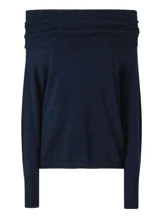 Pinko Off-shoulder Ribbed Jumper - Black