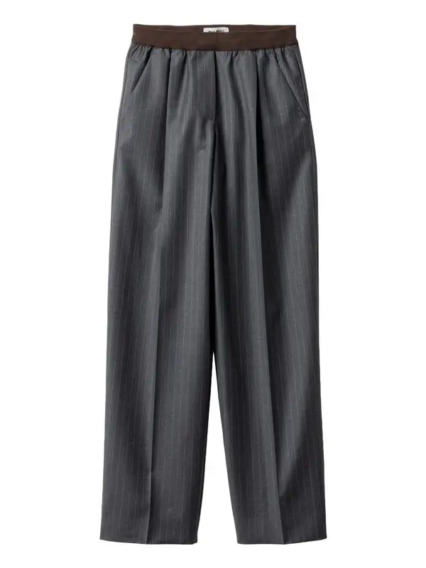 Miu Miu Pinstripe Pants - Gray
