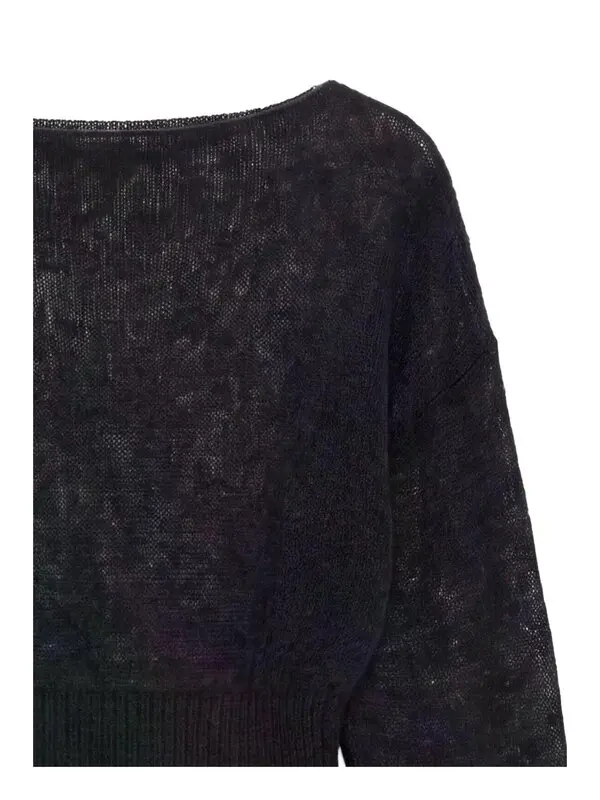 REFORMATION Soren Sheer-knit Sweater - Black