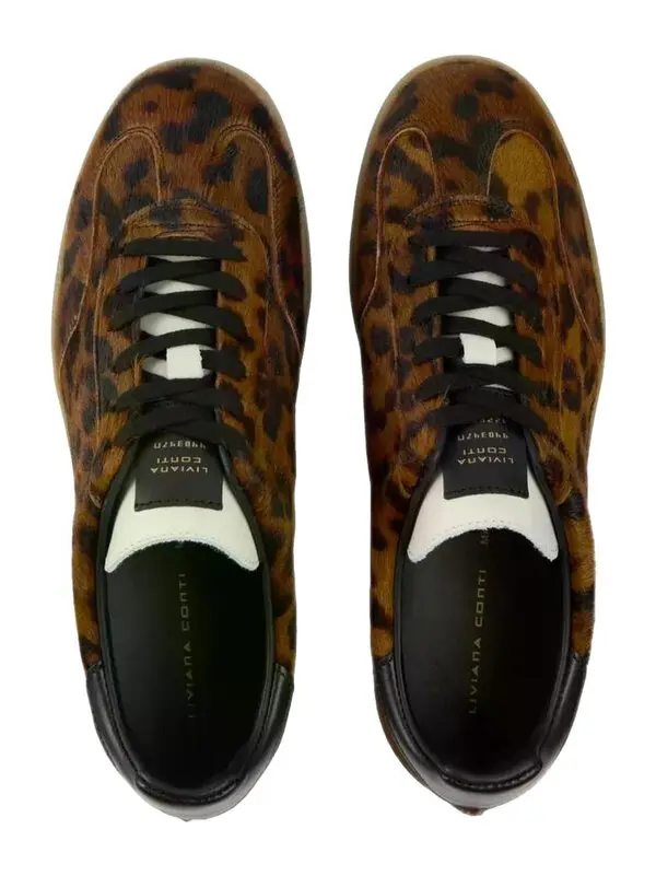 Liviana Conti Delia Leopard-print Pony-hair Sneakers - Brown