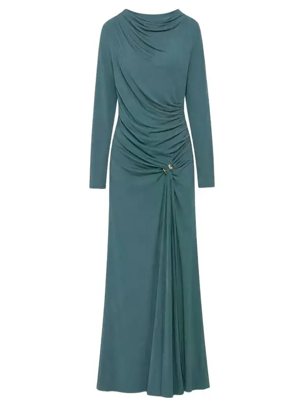 Simkhai Eleanora Draped Jersey Gown - Blue