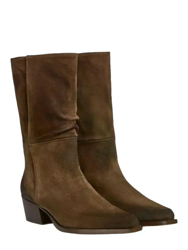Liviana Conti Michelle Burnished-effect Slouched Boots - Brown