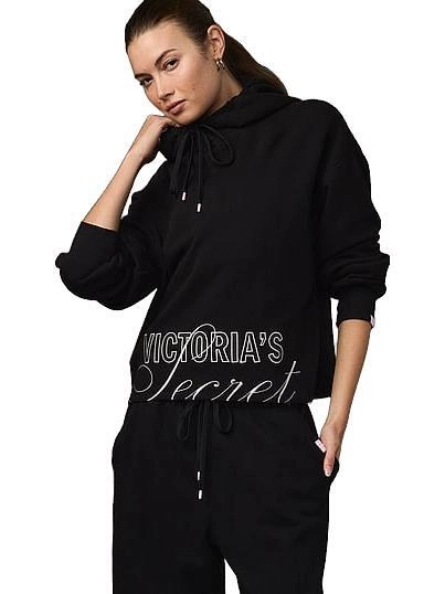 Victoria's Secret Angel Essentials Vintage Fleece Hoodie - Black